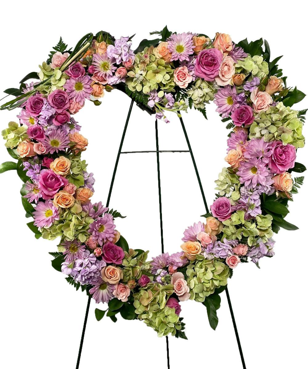 Open Heart Funeral Wreath | Norton's Florist