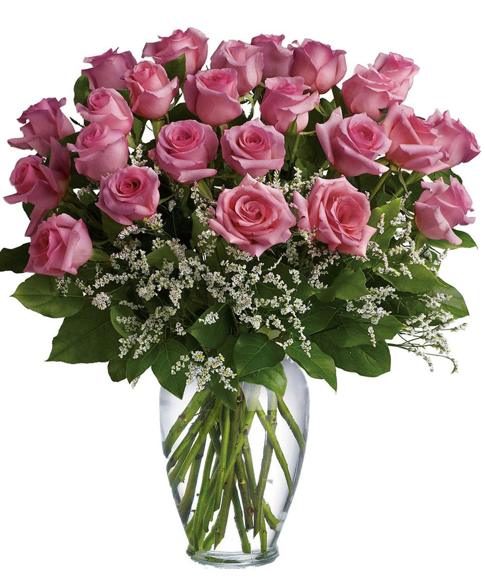 Dozen Long Stemmed Pink Roses for Birmingham Flower Delivery